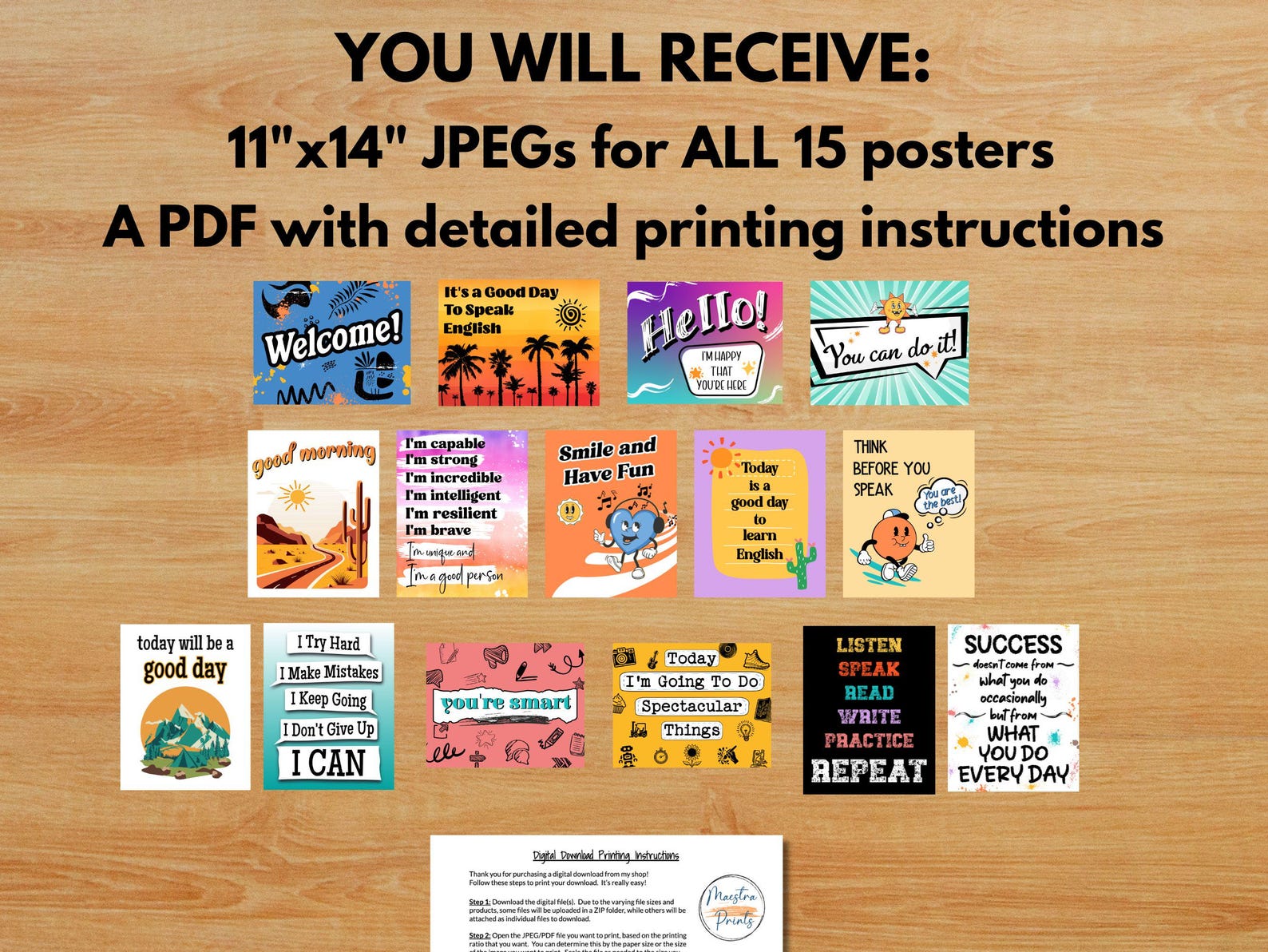 ESL Classroom Posters Printable Spanish Teacher High School Decor ...