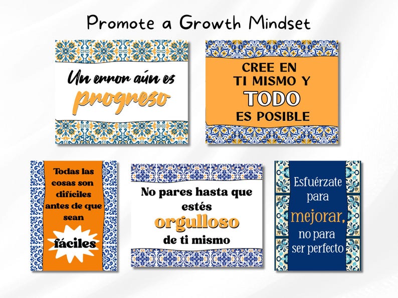 Spanish Growth Mindset Poster Spanish Classroom Motivational Decor ...