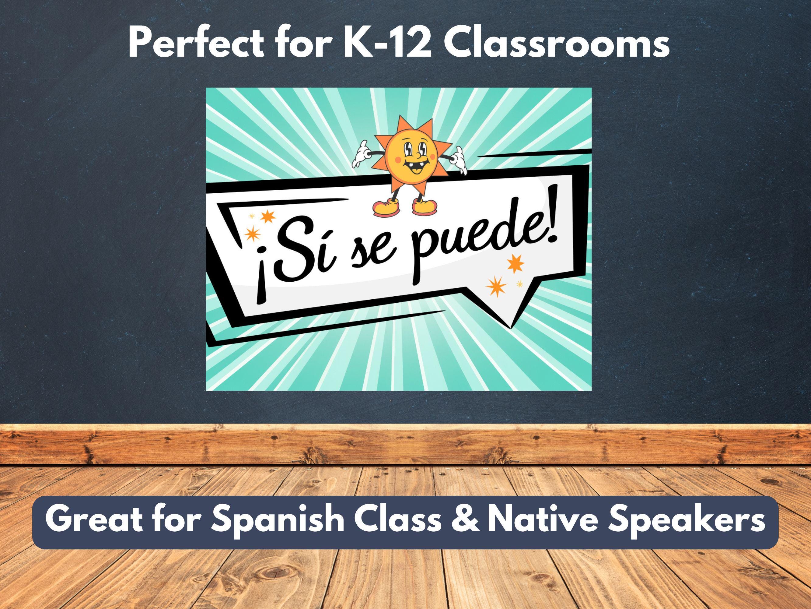 Retro Spanish Growth Mindset Poster Si Se Puede Spanish Class ...