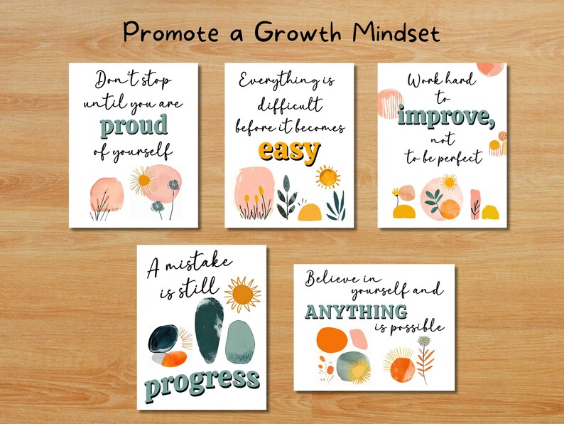 High School Boho Growth Mindset Poster Classroom Motivational Decor ...