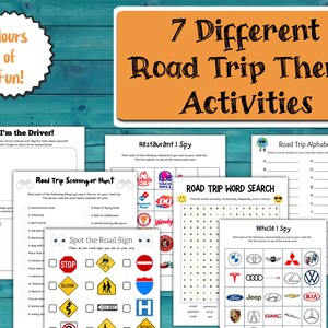 Road Trip Games Printable Travel Activity Pack, Road Trip Activity Book ...