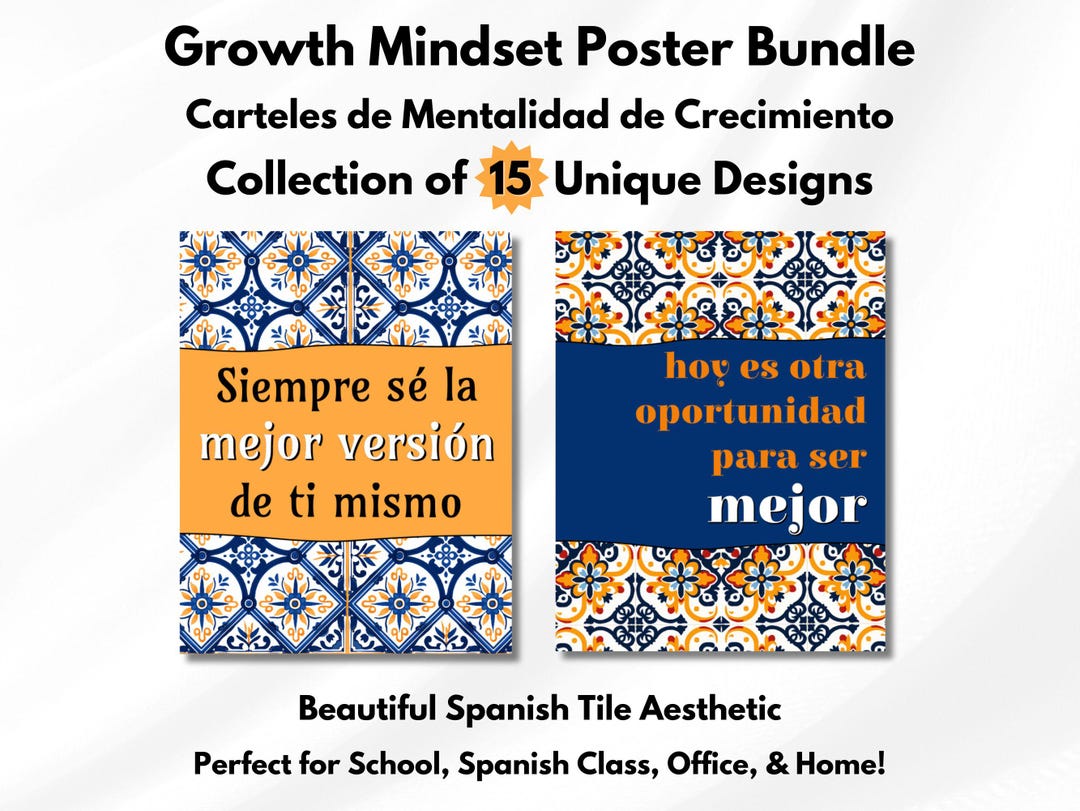 Spanish Growth Mindset Poster Spanish Classroom Motivational Decor ...