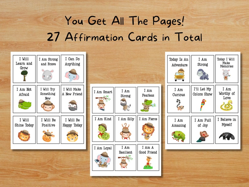 Positive Affirmation Cards for Kids Printable Lunchbox Notes Daily ...