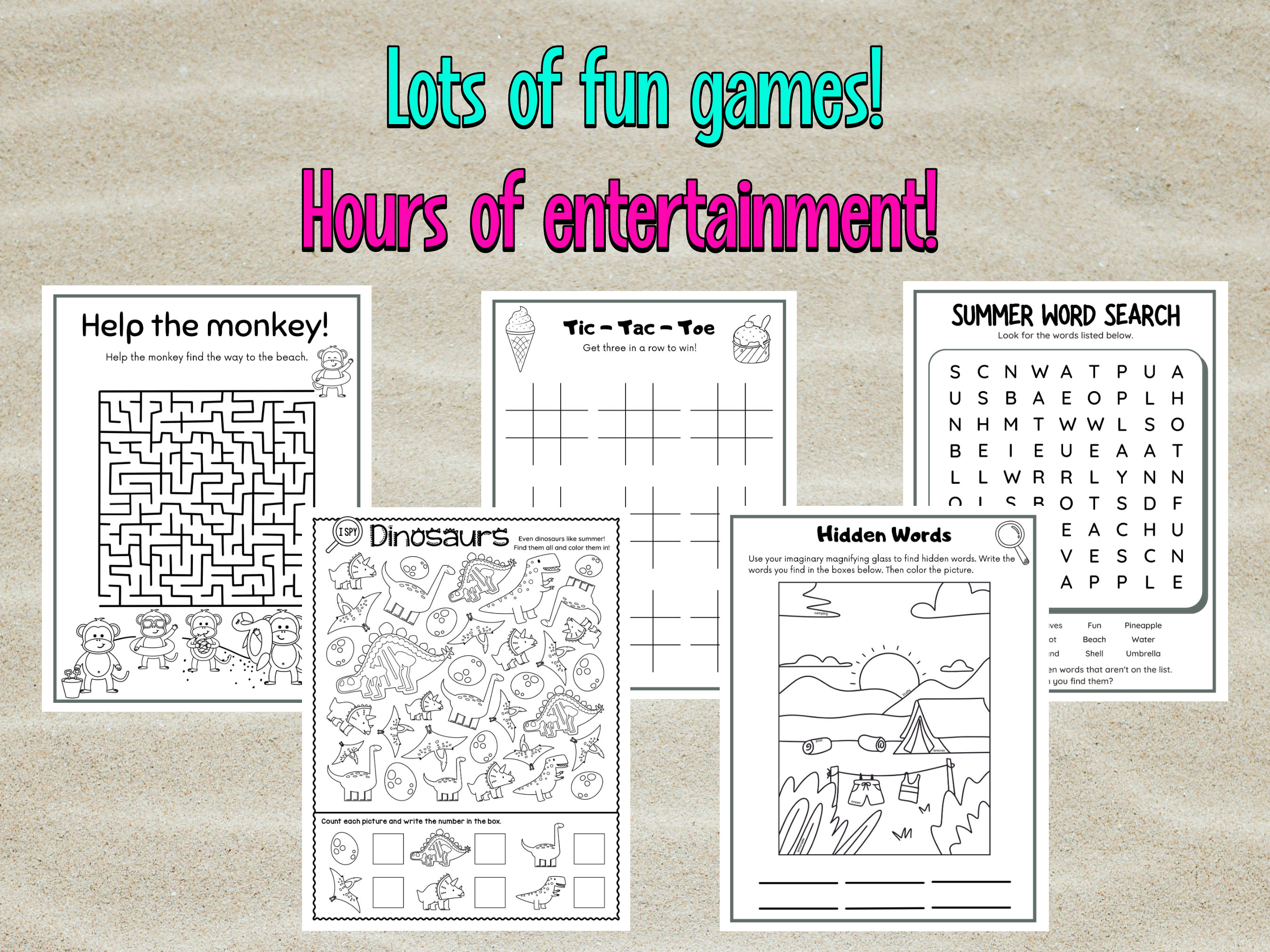 Printable Activities for Kids Summer Art Coloring Pages Games Summer ...