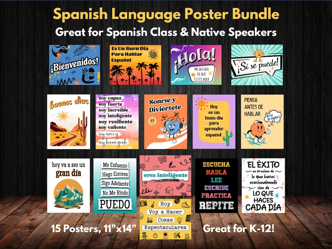 Spanish Classroom Posters Printable Spanish Teacher High School Decor ...