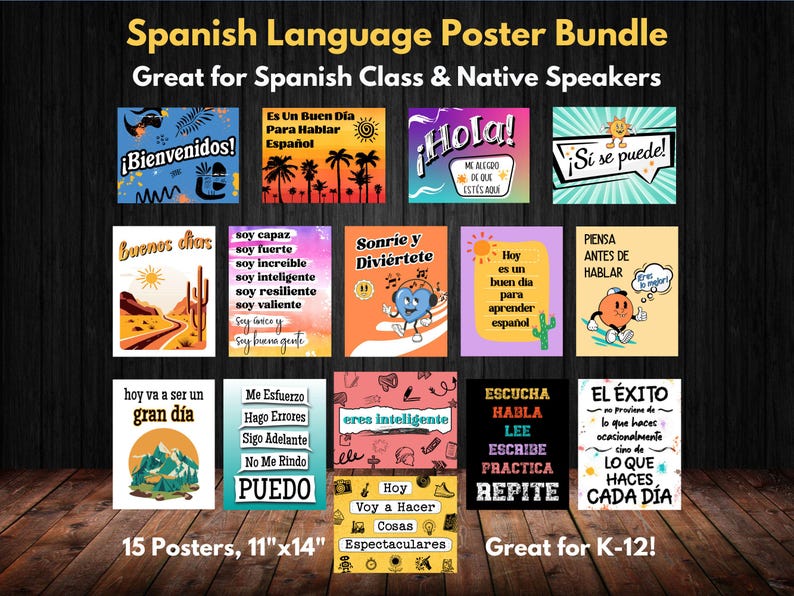 Spanish Classroom Posters Printable Spanish Teacher High School Decor ...