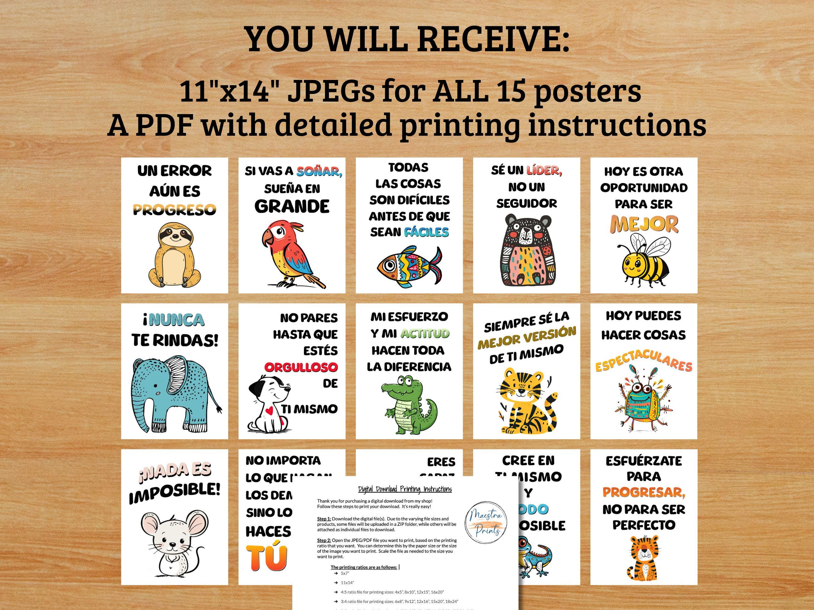 Elementary Spanish Growth Mindset Poster Spanish Class Motivational ...