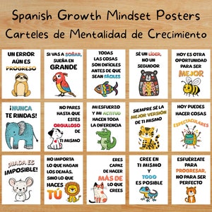 Spanish Growth Mindset Poster Spanish Class Motivational Decor School ...