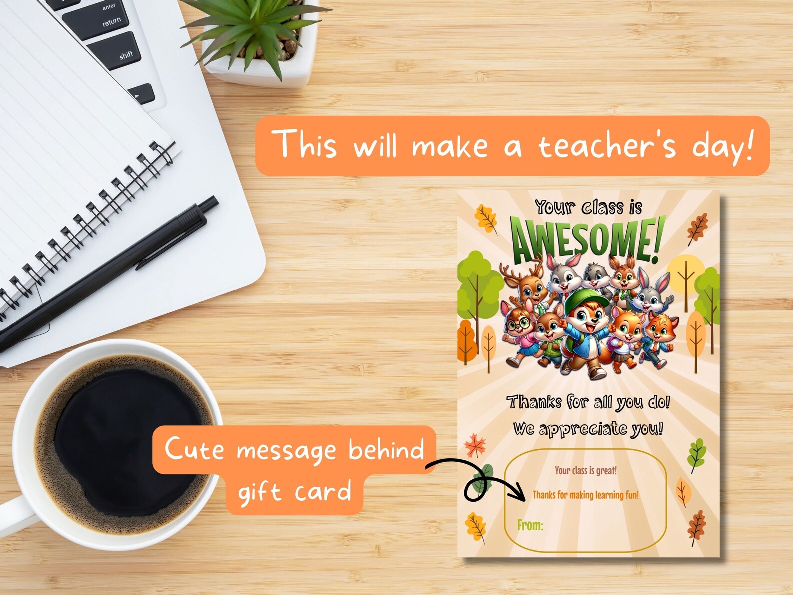 Funny Teacher Appreciation Card Printable Teacher Thank You Card ...