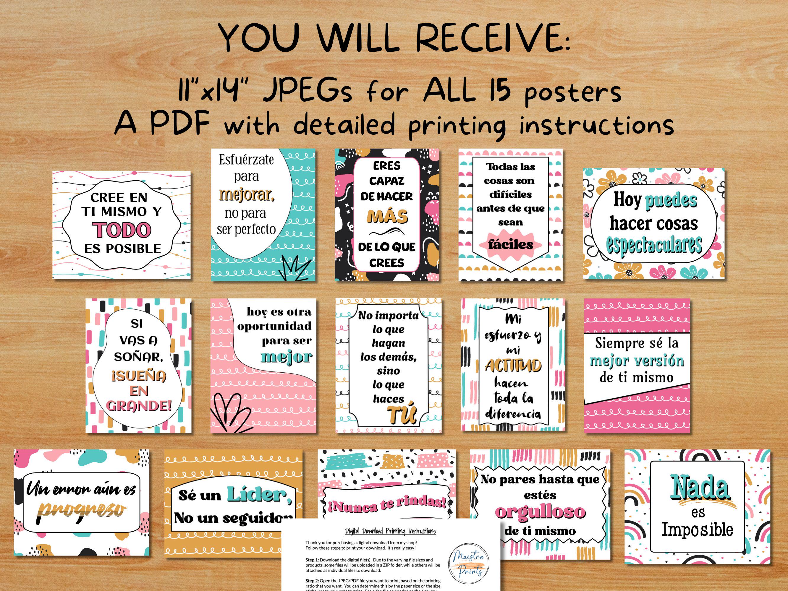 Spanish Growth Mindset Poster Spanish Class Motivational Decor School ...