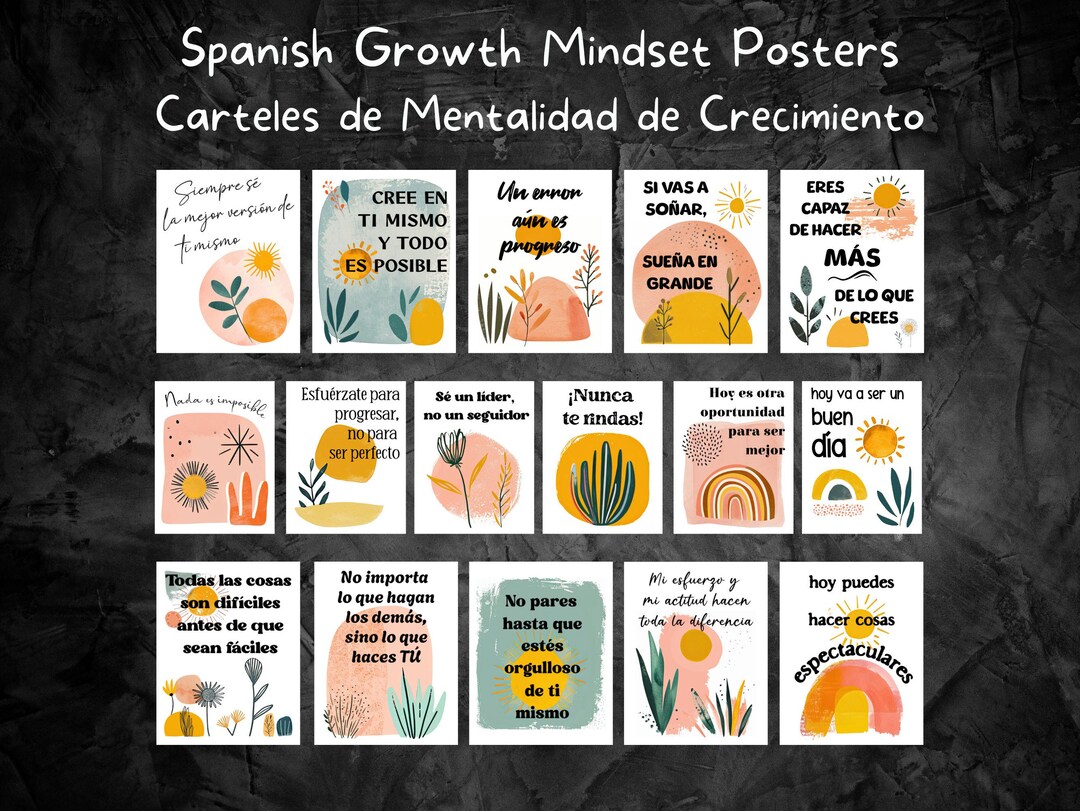 Spanish Growth Mindset Poster Spanish Class Motivational Decor School ...