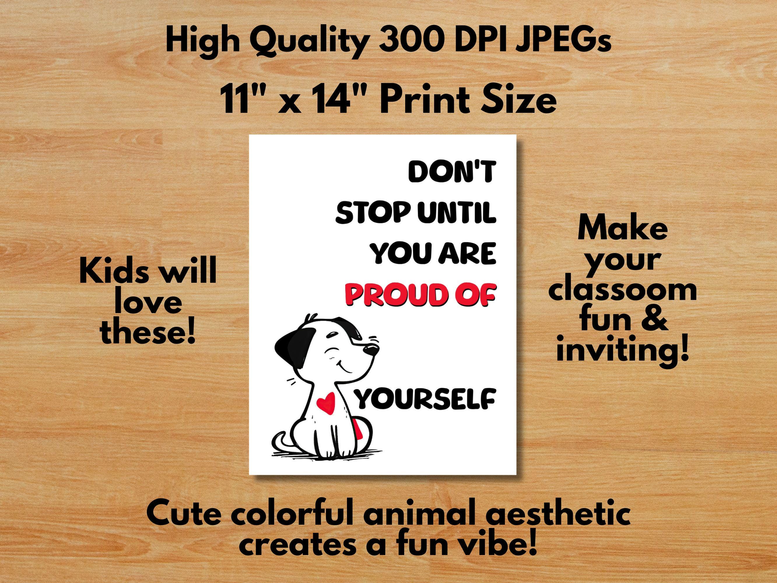 Growth Mindset Poster Elementary Motivation Classroom Decor Animal ...