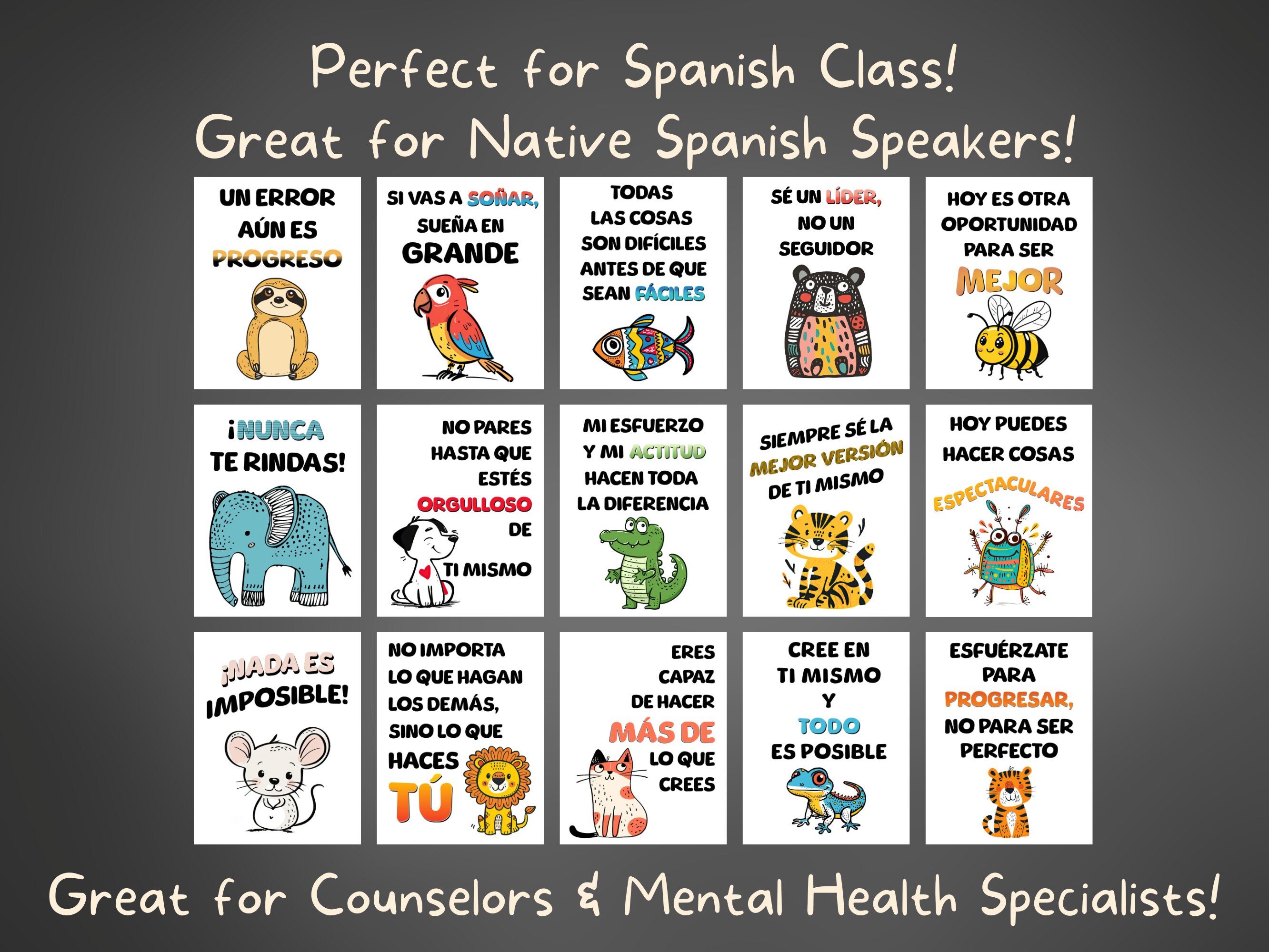 Spanish Growth Mindset Poster Spanish Class Motivational Decor School ...