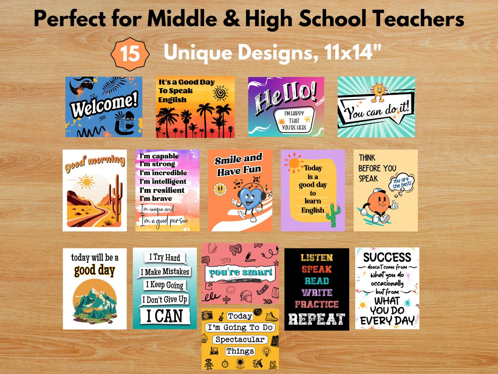 ESL Classroom Posters Printable Spanish Teacher High School Decor ...