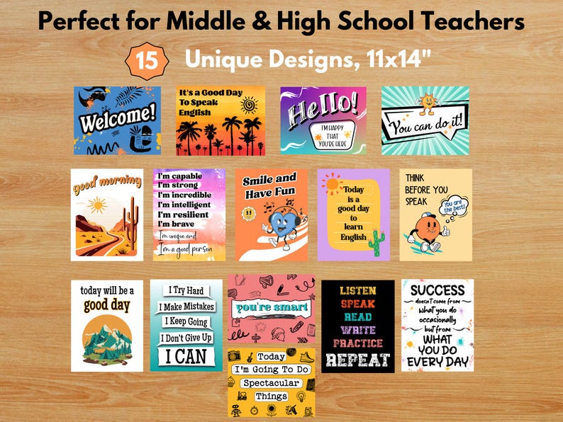 ESL Classroom Posters Printable Spanish Teacher High School Decor ...