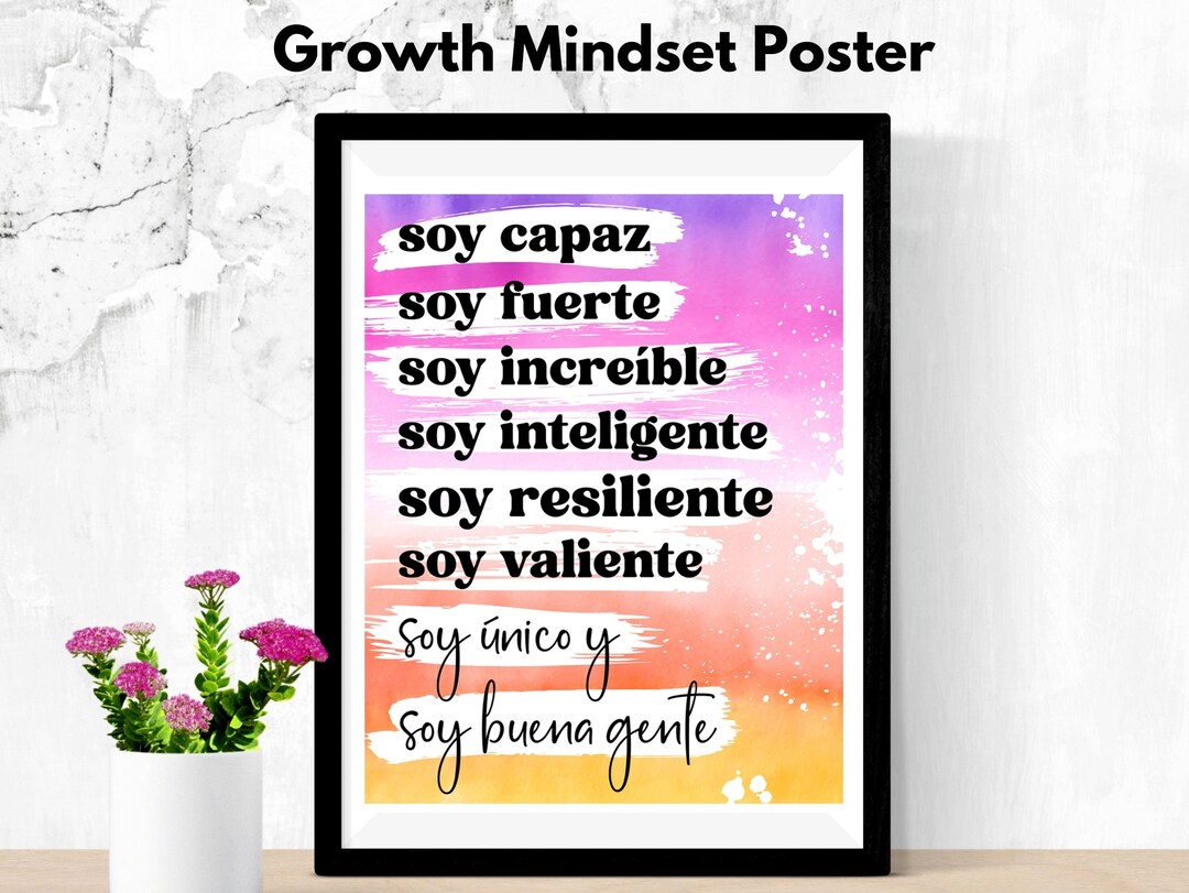 Spanish Growth Mindset Poster Spanish Classroom Motivational Decor ...