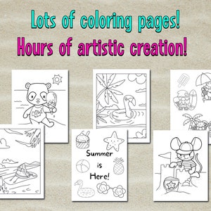 Printable Activities for Kids Summer Art Coloring Pages Games Summer ...