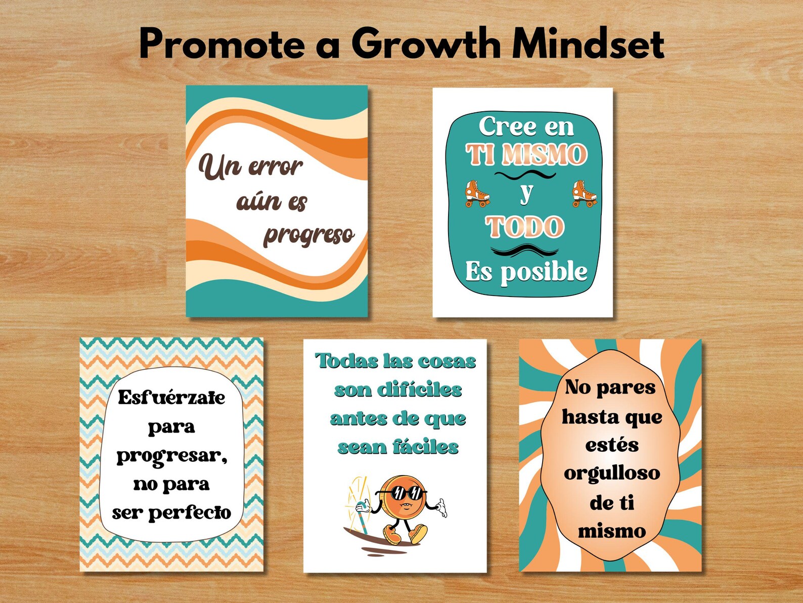 Retro Spanish Growth Mindset Poster Spanish Class Retro Motivational ...