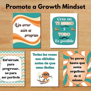 Retro Spanish Growth Mindset Poster Spanish Class Retro Motivational ...
