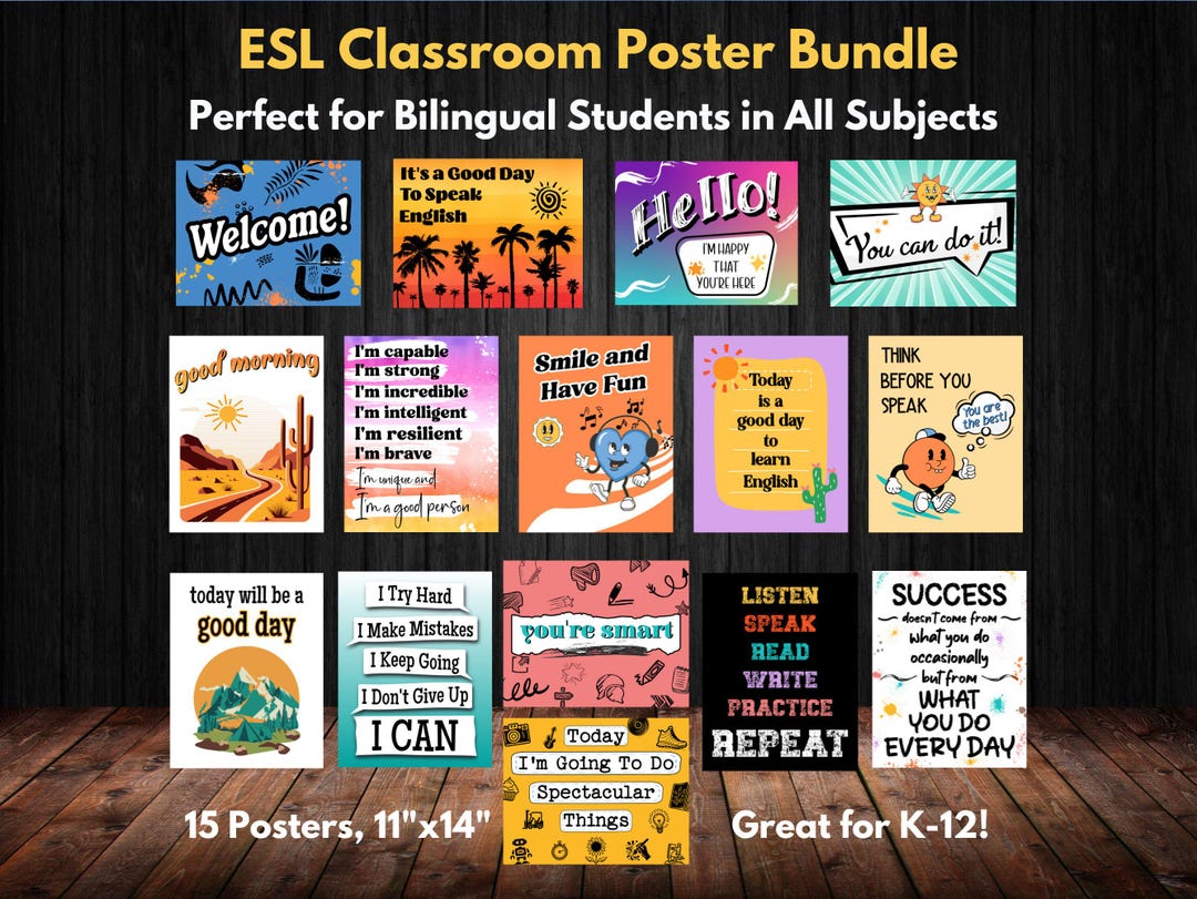 ESL Classroom Posters Printable Spanish Teacher High School Decor ...