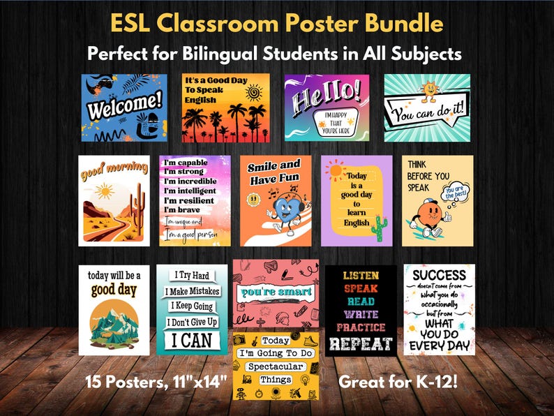 ESL Classroom Posters Printable Spanish Teacher High School Decor ...