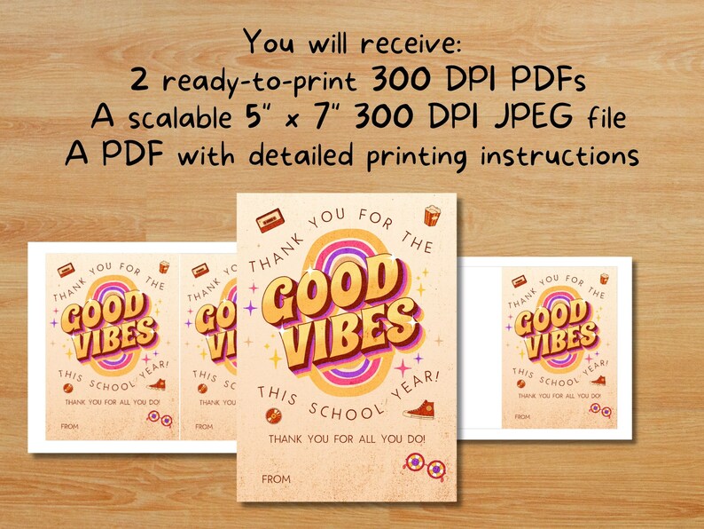 Retro Teacher Appreciation Card: Printable Thank You for Teacher ...