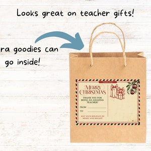 Teacher Christmas Gift Card Holder Printable, PTA PTO Teacher ...