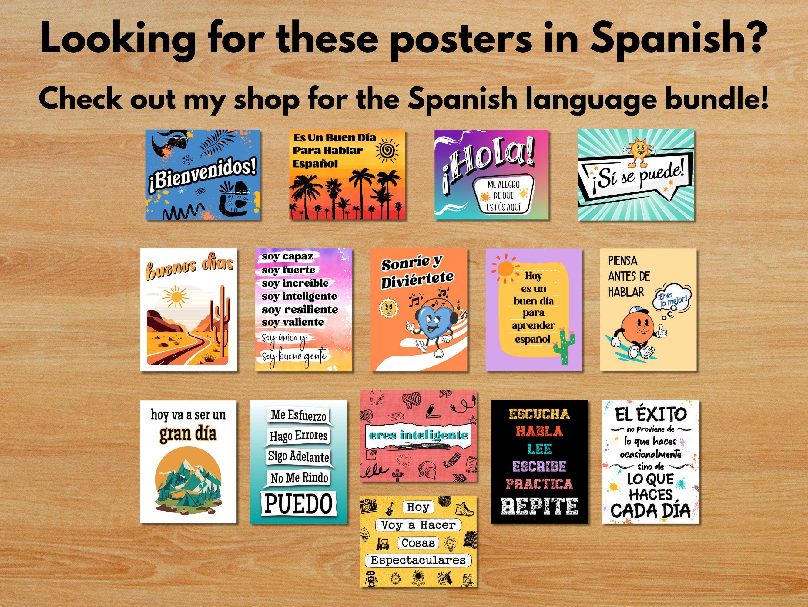 ESL Classroom Posters Printable Spanish Teacher High School Decor ...