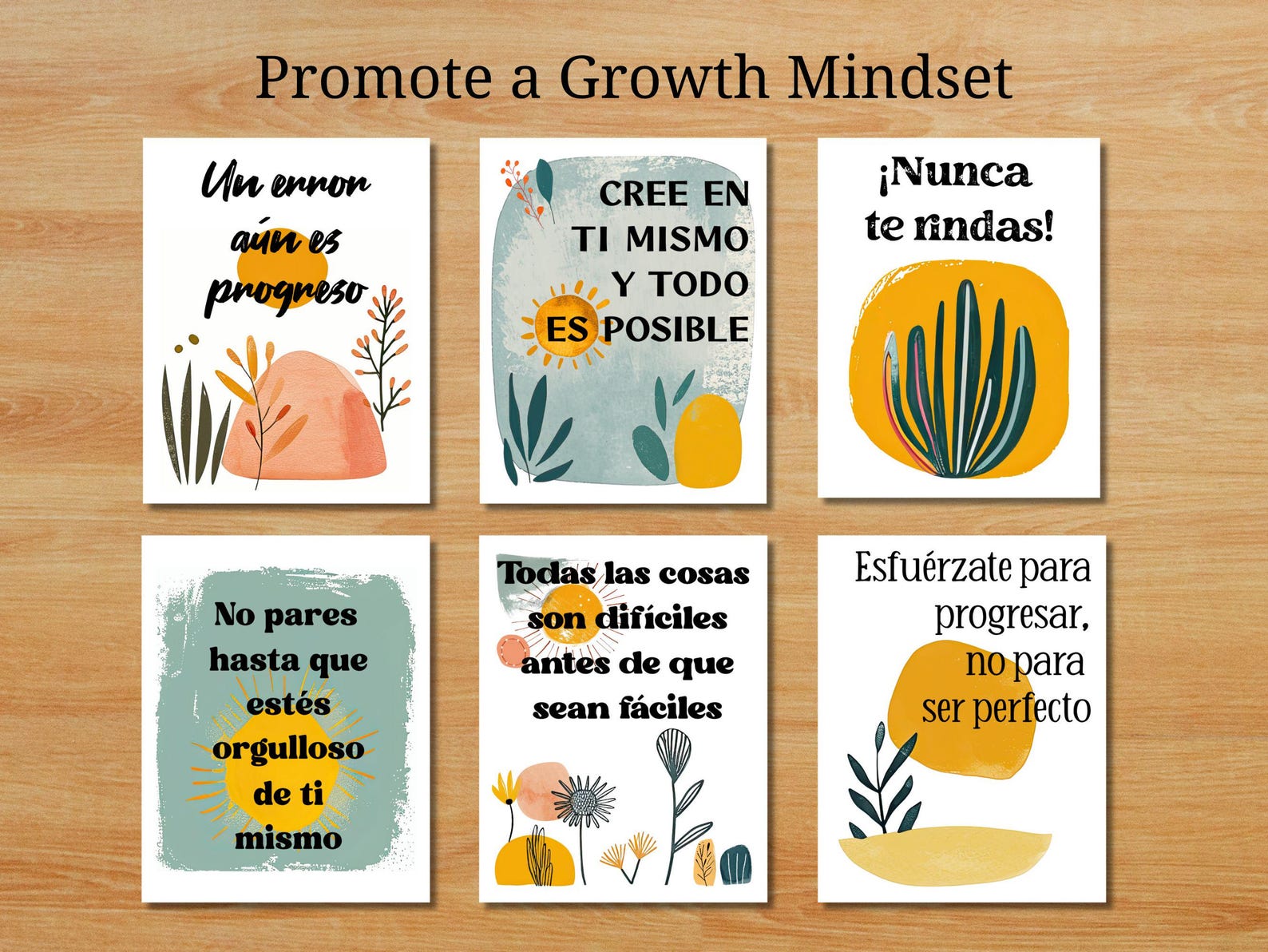 Spanish Growth Mindset Positive Affirmation Cards Spanish Class Boho ...