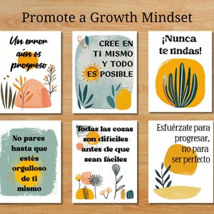 Spanish Growth Mindset Positive Affirmation Cards Spanish Class Boho ...