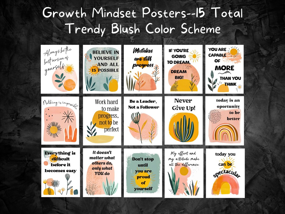 High School Boho Growth Mindset Poster Classroom Motivational Decor ...