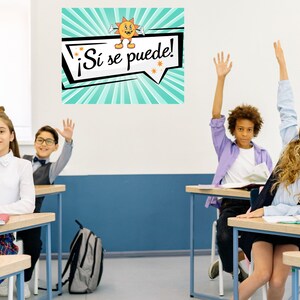 Retro Spanish Growth Mindset Poster Si Se Puede Spanish Class ...
