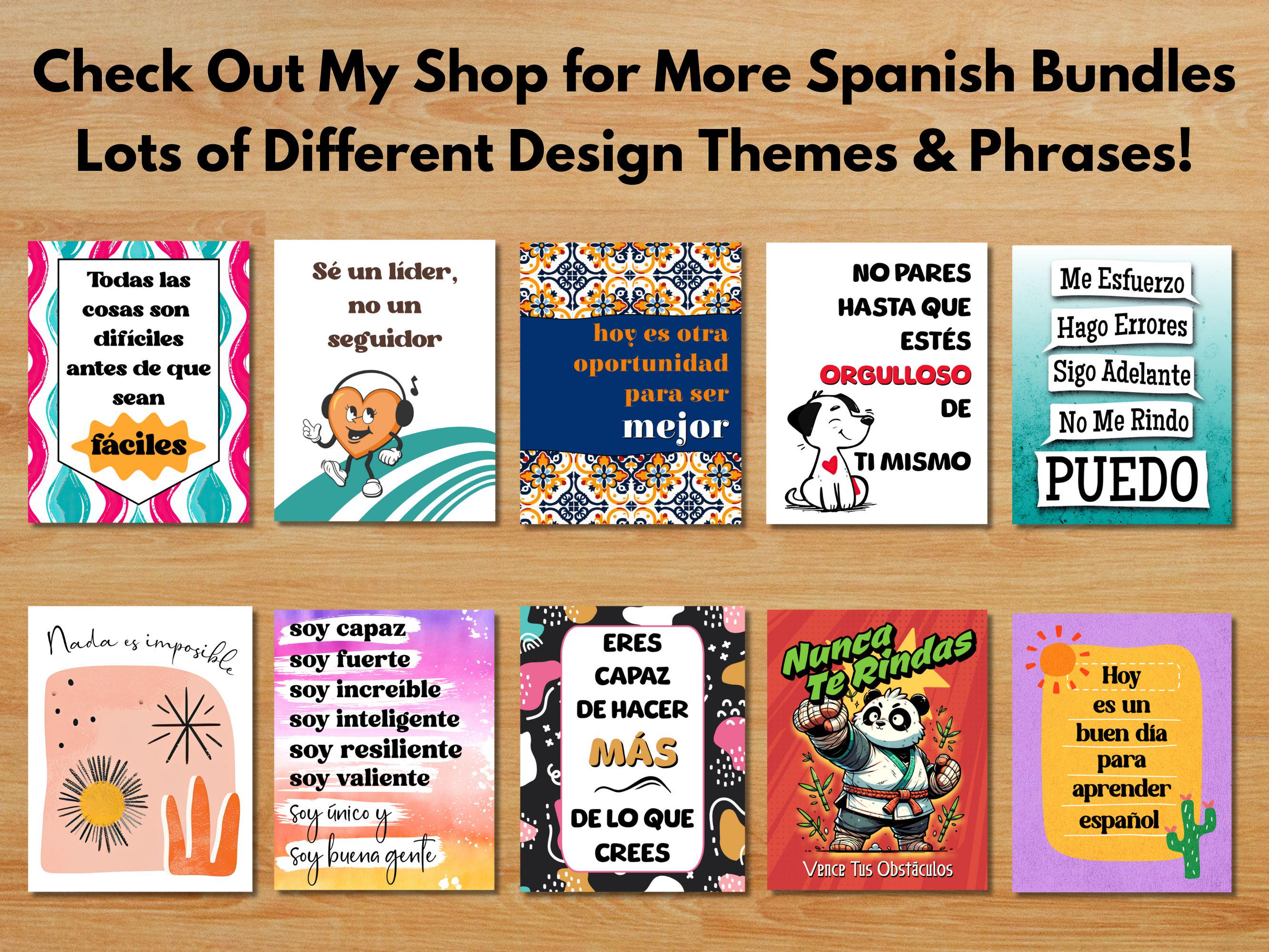 Boho Spanish Growth Mindset Poster Set: Motivational Decor for ...