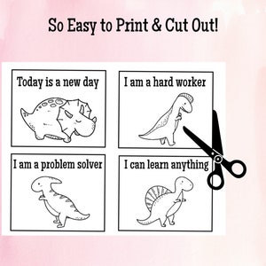 Coloring Affirmation Cards Printable Dinosaur Coloring Pages for Kids ...