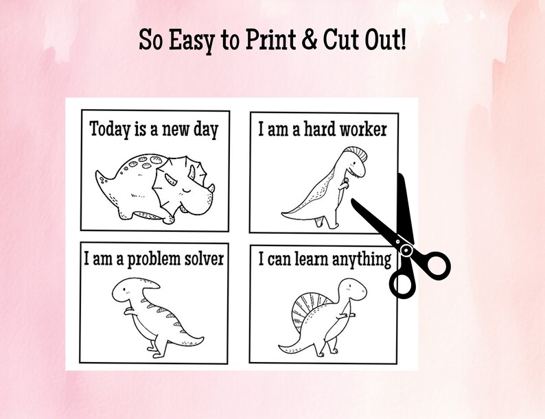 Coloring Affirmation Cards Printable Dinosaur Coloring Pages for Kids ...