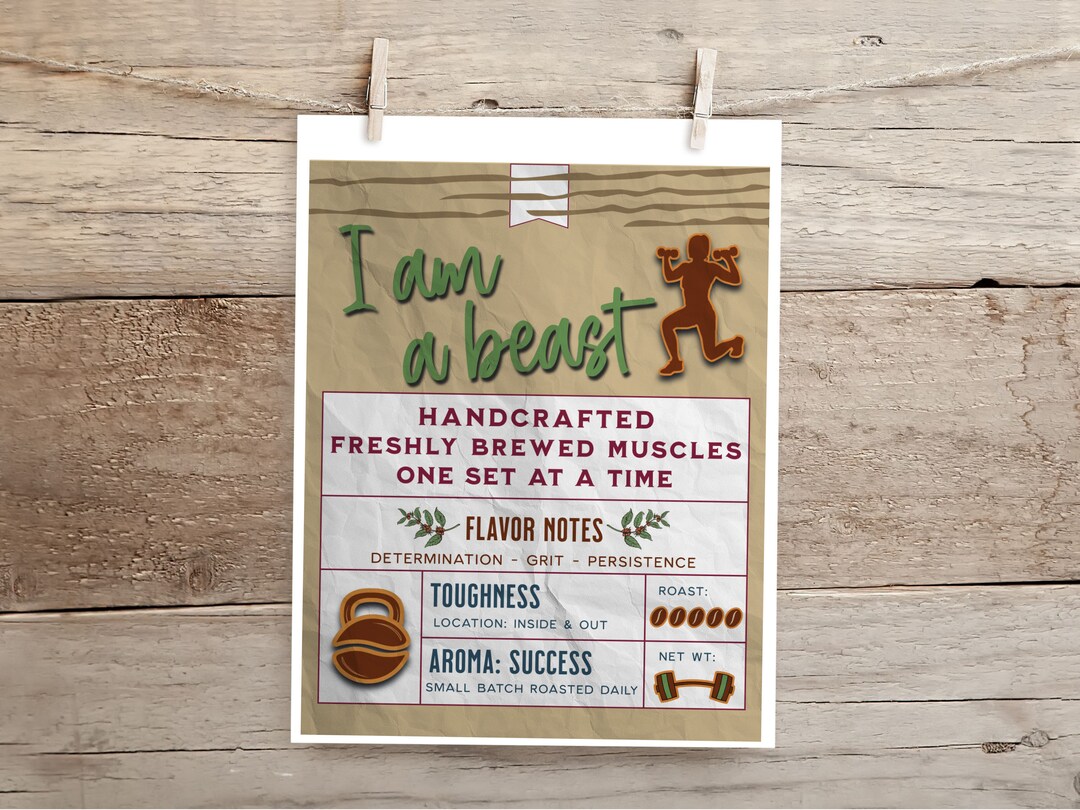 Motivational Workout Poster, Printable Exercise Room Decor, Home Gym ...