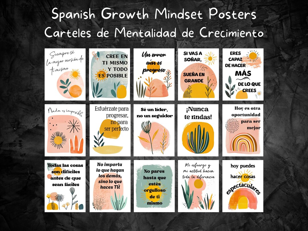 Spanish Growth Mindset Poster Spanish Class Motivational Decor School ...