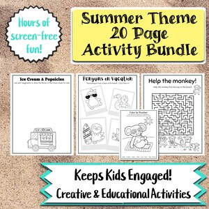 Printable Activities for Kids Summer Art Coloring Pages Games Summer ...