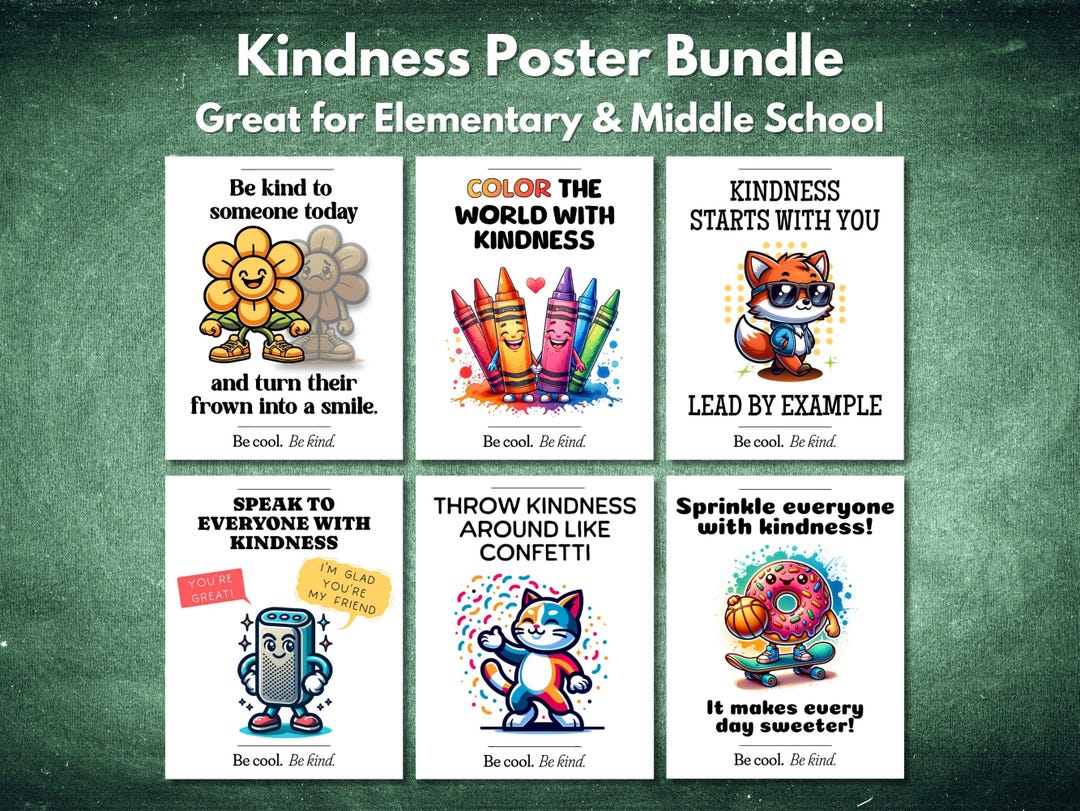 Kindness Classroom Posters Printable Growth Mindset Decor Middle School ...