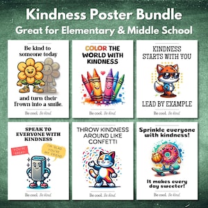 Kindness Classroom Posters Printable Growth Mindset Decor Middle School ...