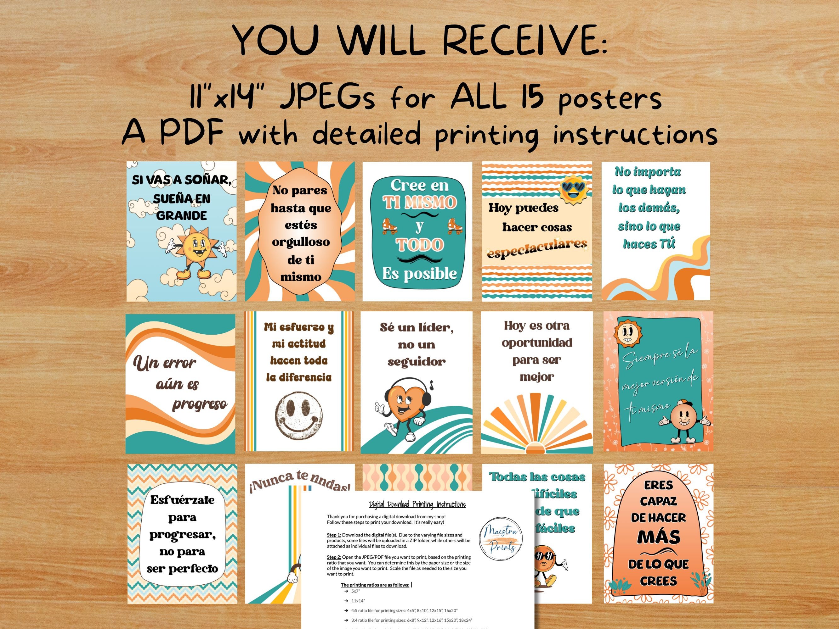 Retro Spanish Growth Mindset Poster Spanish Class Retro Motivational ...