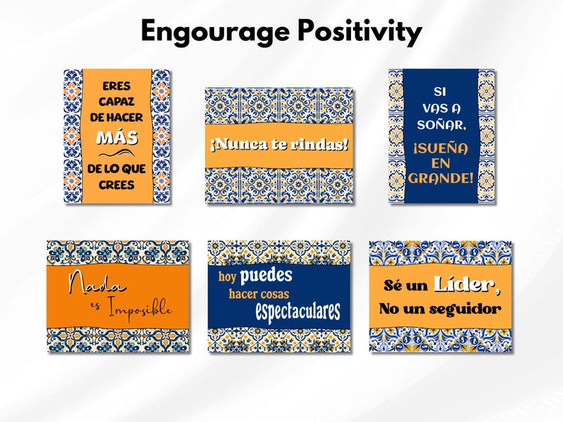 Spanish Growth Mindset Poster Set: Classroom Decor, Positive ...