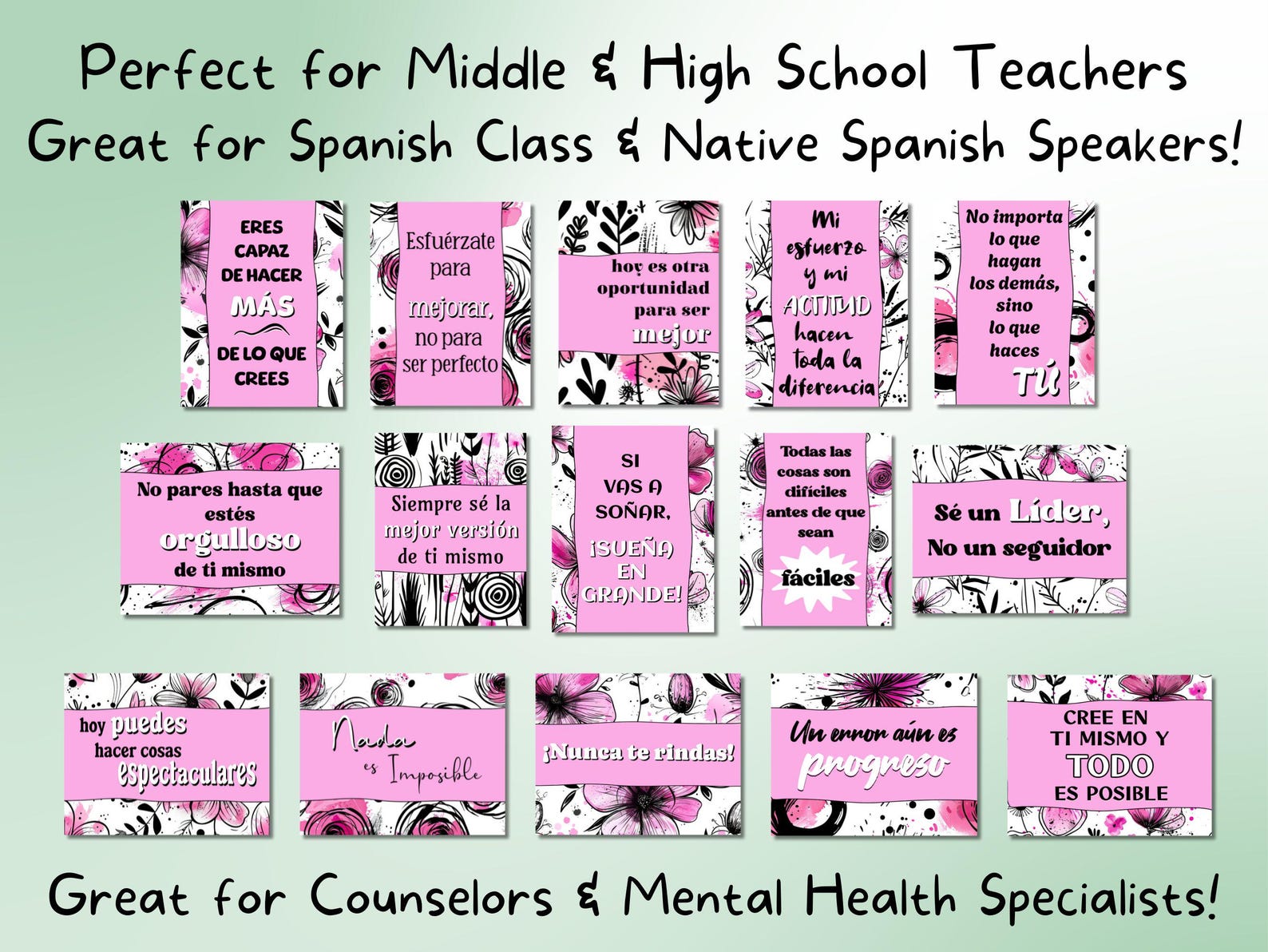 Boho Spanish Growth Mindset Poster Spanish Class Motivational Decor ...