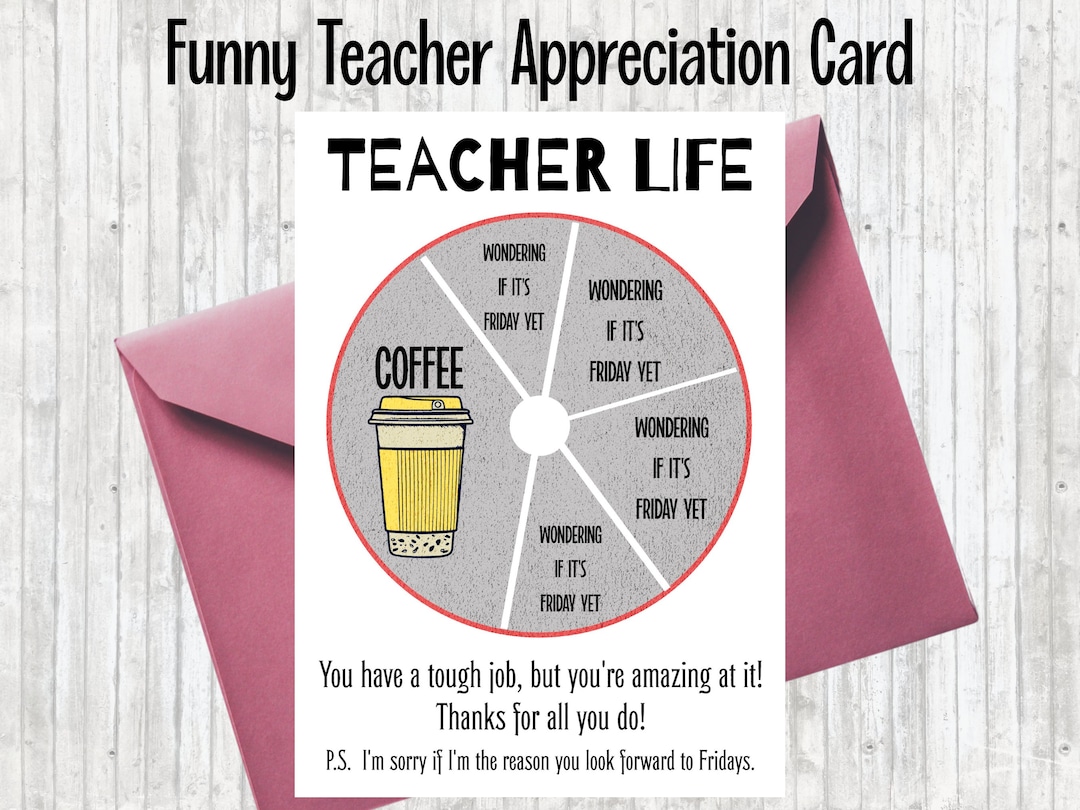 Funny Teacher Appreciation Card Printable Teacher Thank You Sarcastic ...