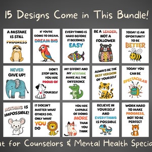 Growth Mindset Poster Elementary Motivation Classroom Decor Animal ...