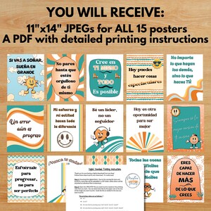 Retro Spanish Growth Mindset Poster Spanish Class Retro Motivational ...