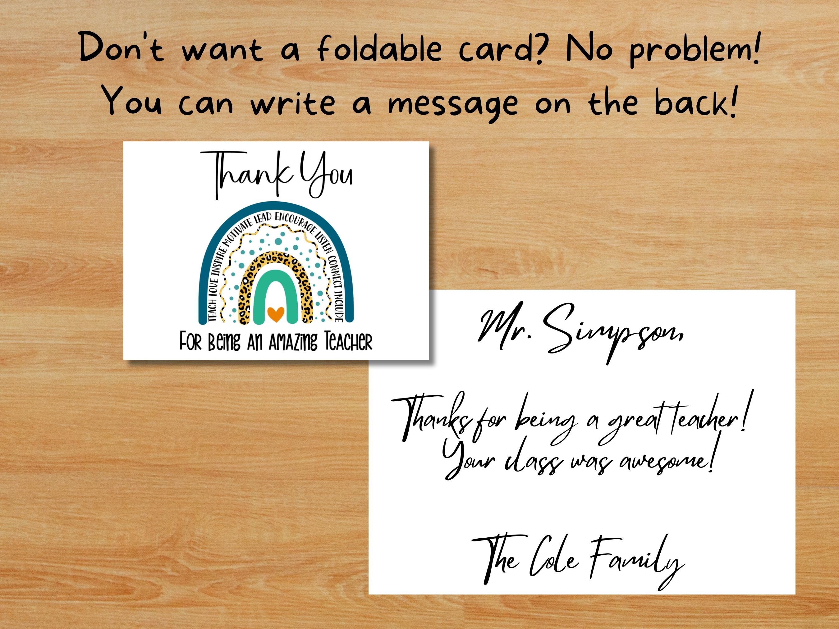 Teacher Appreciation Week Card Printable, Thank You Card Teacher ...