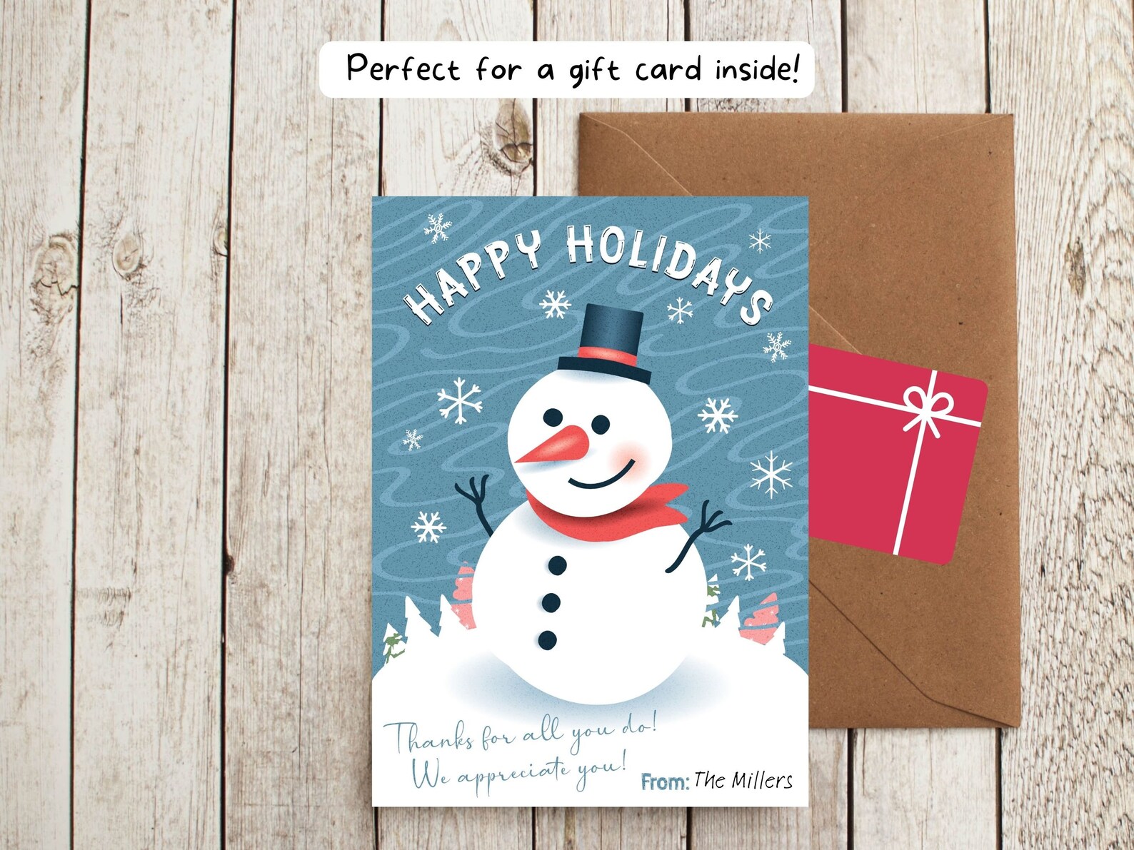 Teacher Christmas Gift Card Holder Printable, PTA PTO Teacher ...