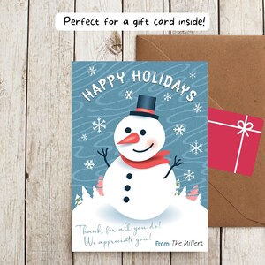 Teacher Christmas Gift Card Holder Printable, PTA PTO Teacher ...