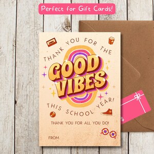 Retro Teacher Appreciation Card: Printable Thank You for Teacher ...